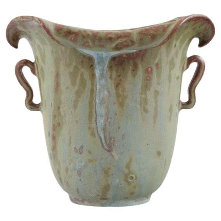 Arne Bang (1901-1983), Denmark. Vase in glazed ceramics with handles ...