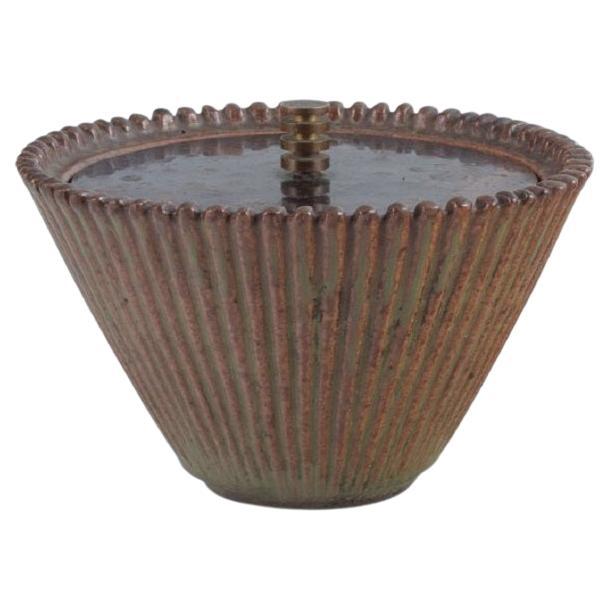 19th Century French Hand Painted Ceramic Vase with Lid from Normandy ...