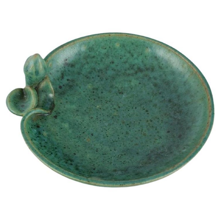 Arne Bang, Rare Low Bowl with Flower Bud in Relief For Sale at 1stDibs