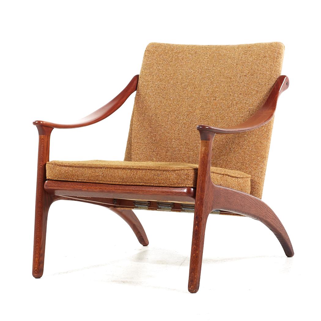 Arne Hovmand Olsen Mid Century Danish Teak Lean Back Lounge Chair For ...