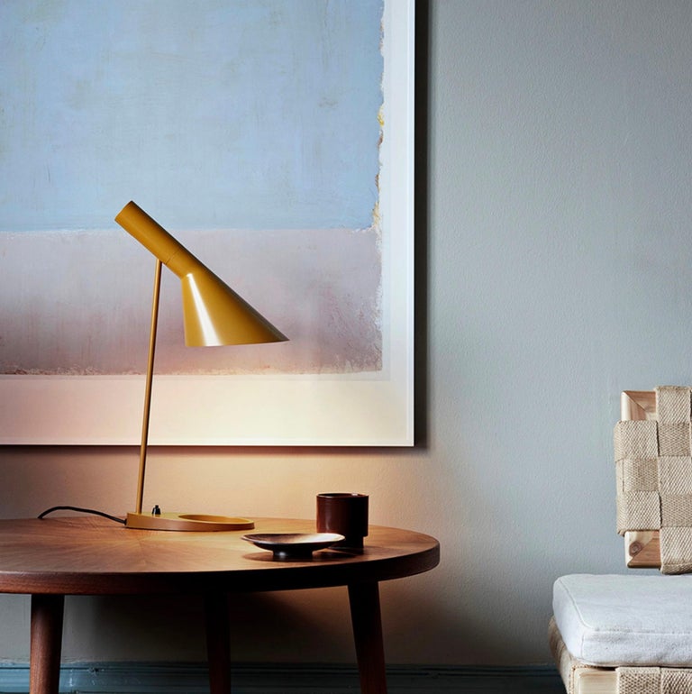 Arne Jacobsen AJ Table 1957 in Ocher Yellow for Louis Poulsen For Sale ...
