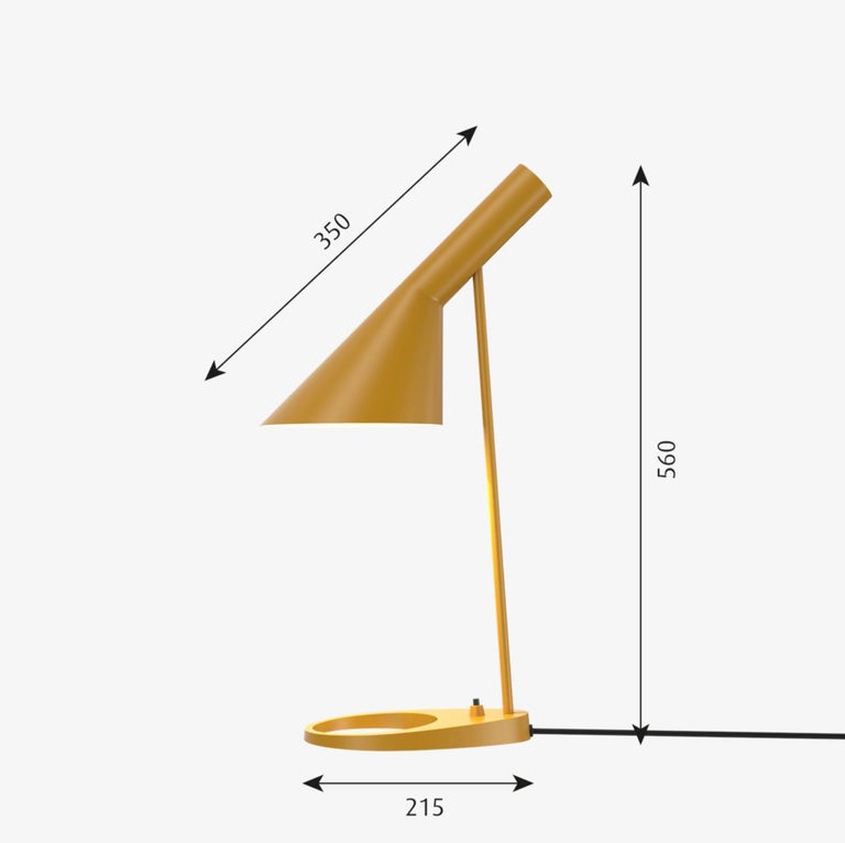 Arne Jacobsen AJ Table 1957 in Ocher Yellow for Louis Poulsen For Sale ...
