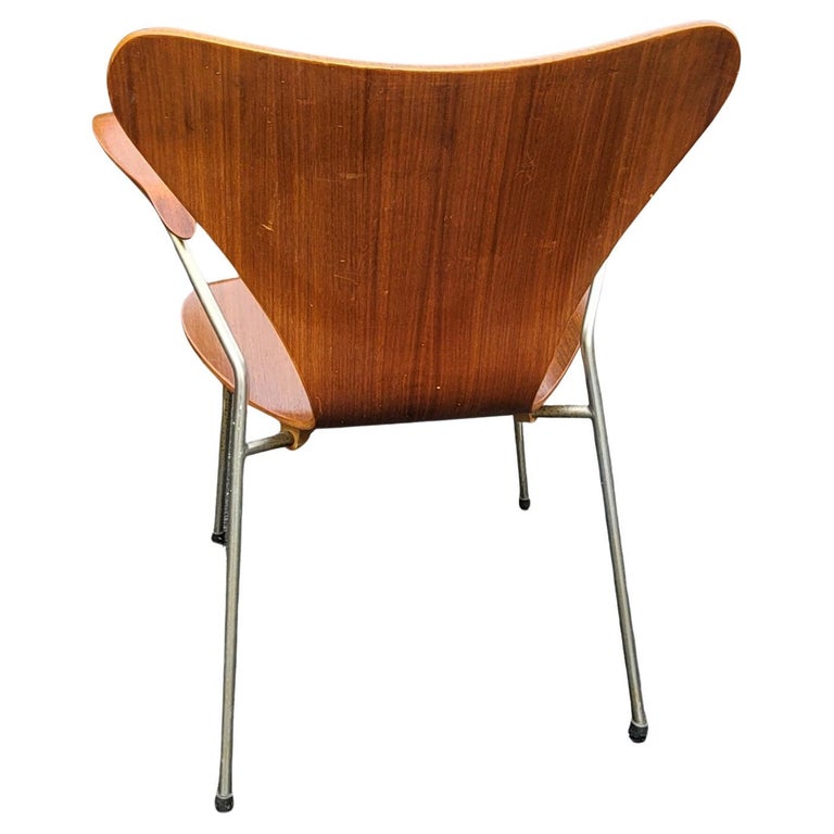 Arne Jacobsen for Fritz Hansen Danish Mid-Century Teak Ant Armchairs, a ...