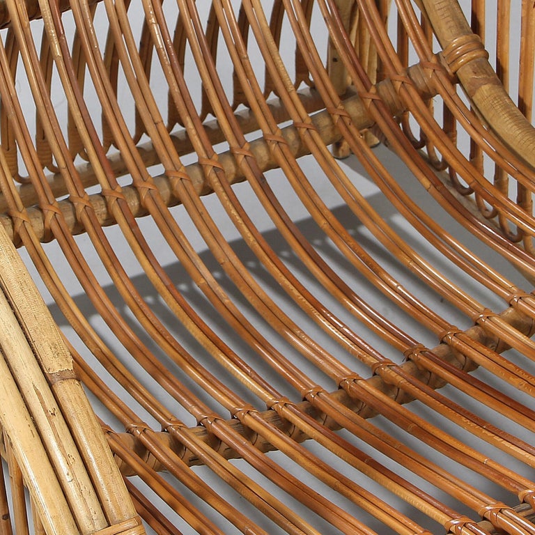 Arne Jacobsen “Paris Chair”, Easy Chair with Frame of Bamboo with Woven ...