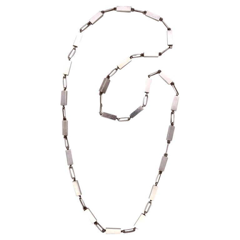 Arne Johansen 1970 Denmark Geometric Bold Sautoir Chain In .925 ...