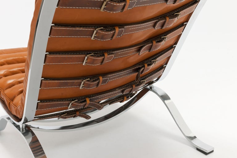 Arne Norell Ari Lounge Chair and Ottoman, New Cognac Leather at 1stDibs