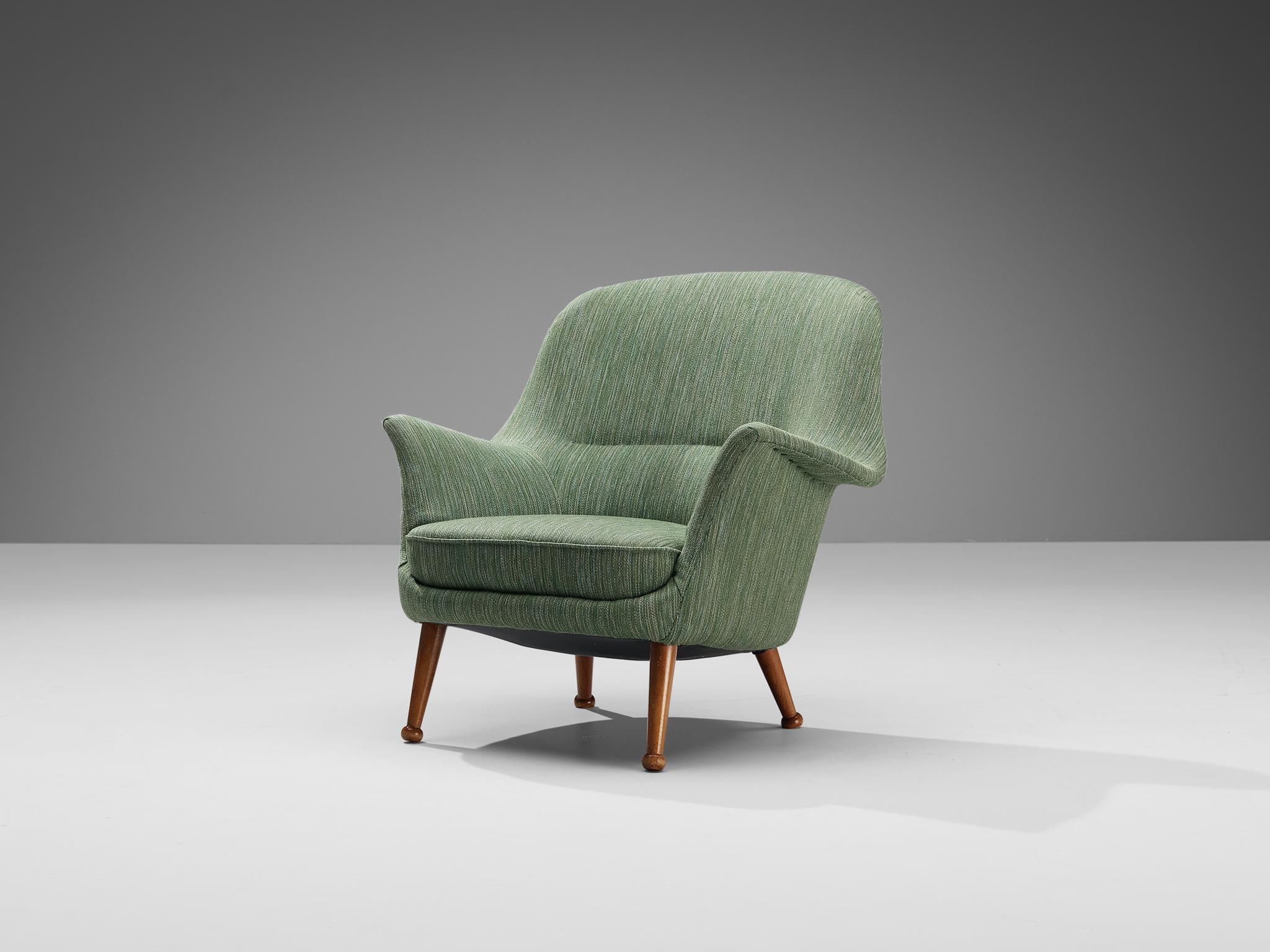Arne Norell for Westbergs Möbler 'Divina' Lounge Chair in Green Upholstery For Sale at 1stDibs
