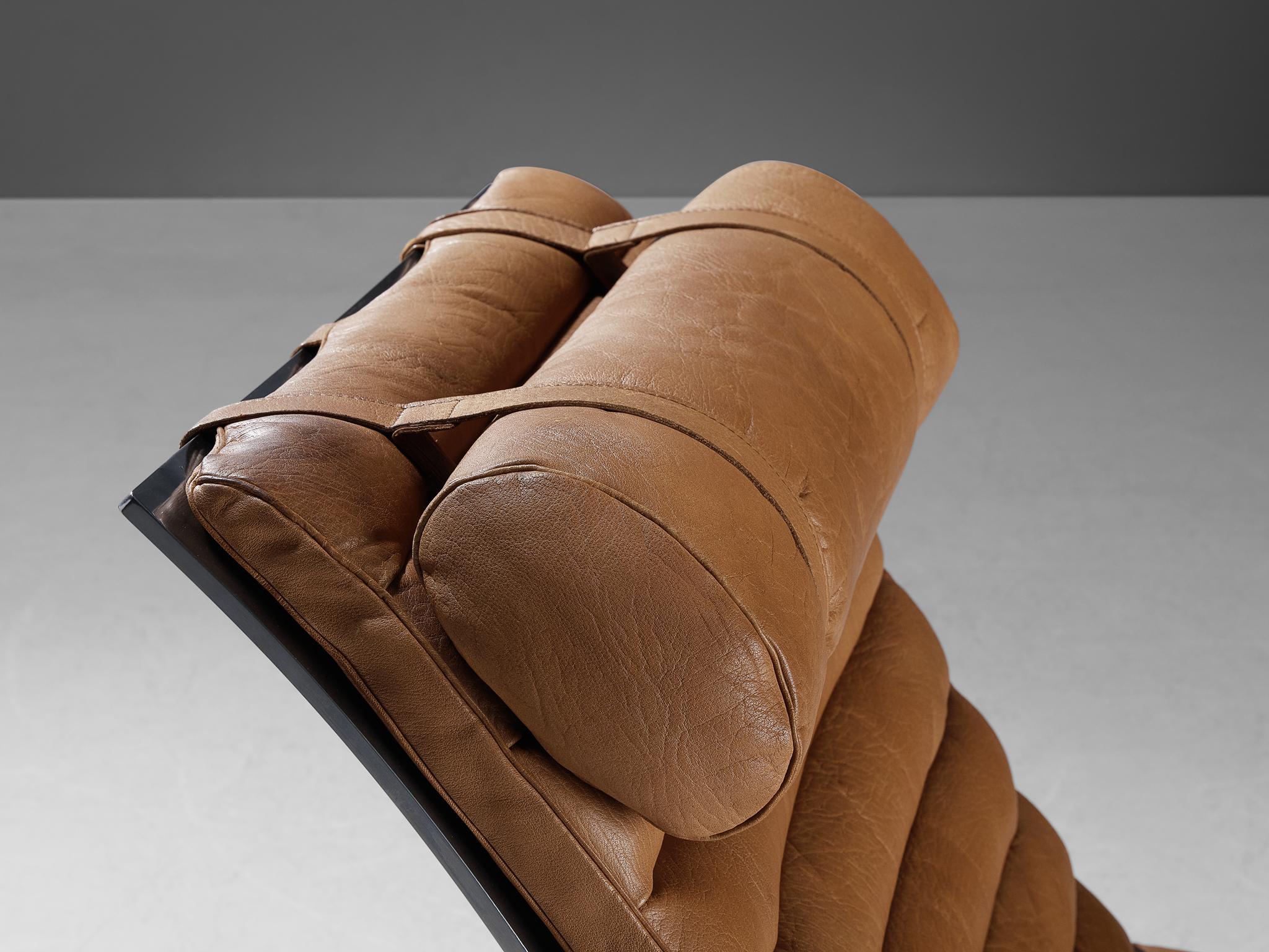 Arne Norell Pair of 'Ari' Lounge Chairs in Cognac Leather and Steel For ...