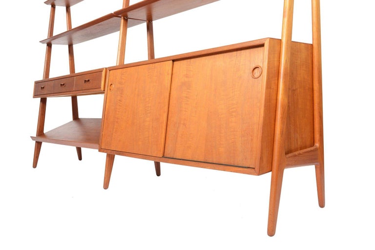 Arne Vodder and Anton Borg for Vamo Freestanding Bookcase in Teak For ...