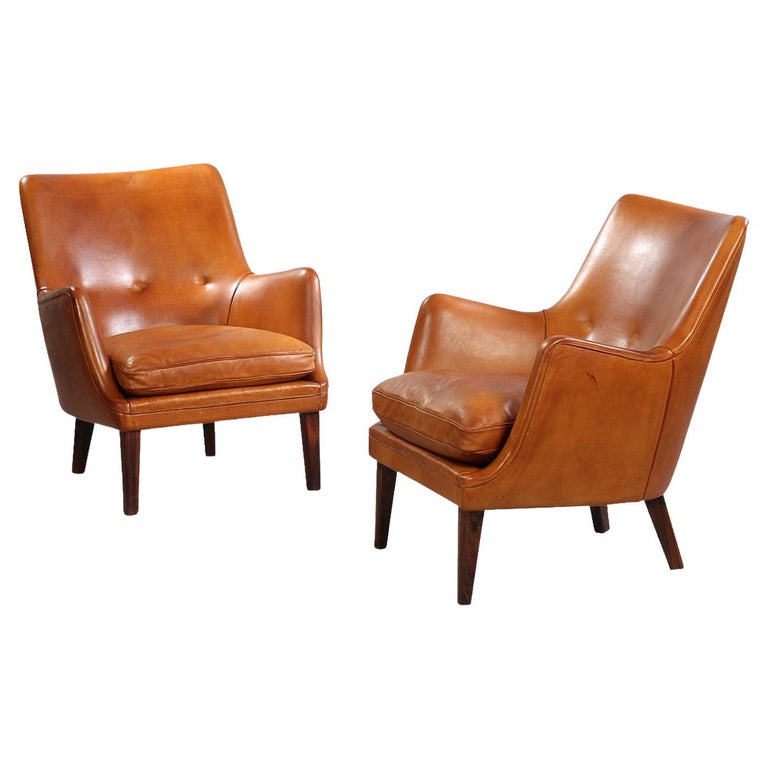Arne Vodder Easy chairs AV53 for Ivan Schlecter, 1953 For Sale at 1stDibs