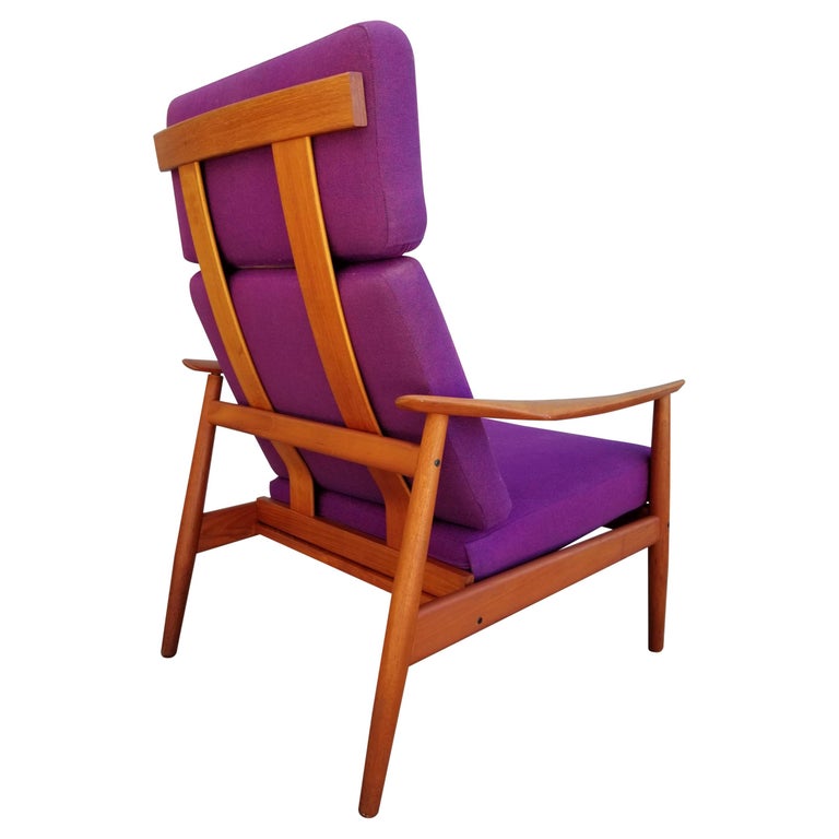 Arne Vodder FD 164 Teak Adjustable Lounge Chair at 1stDibs