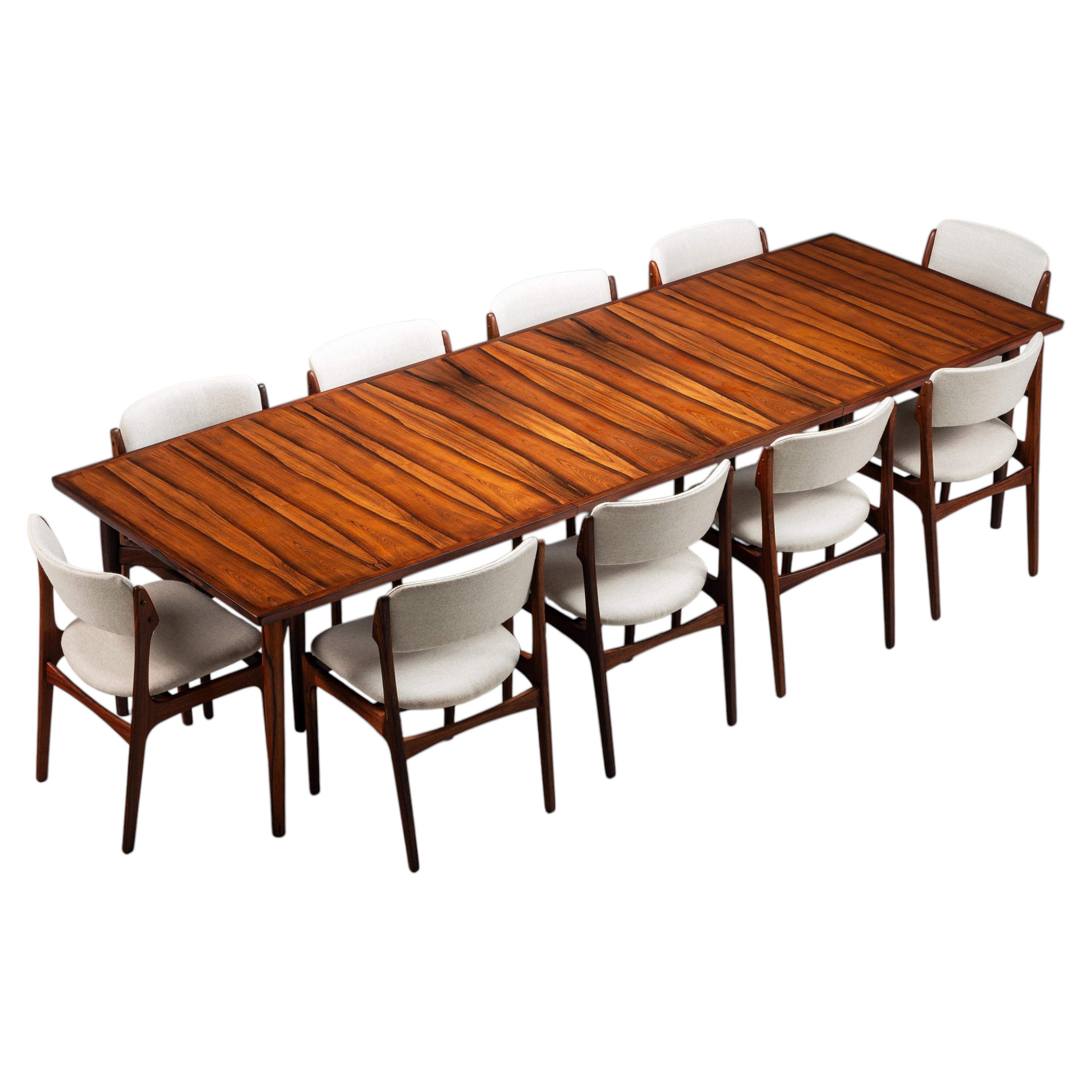 Arne Vodder large dining table in rosewood model 201 Sibast Denmark ...