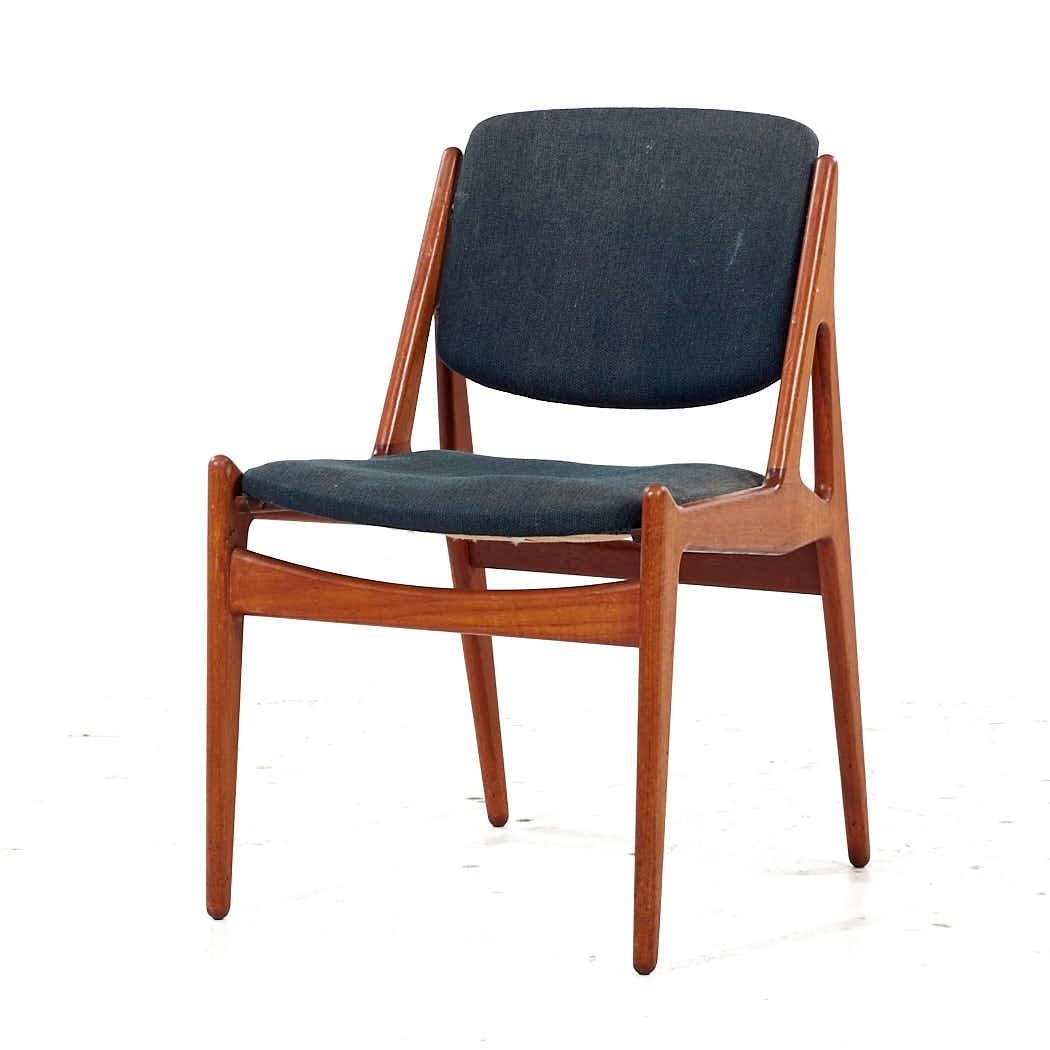 Arne Vodder MCM Danish Teak Ella Adjustable Back Dining Chairs - Set of ...