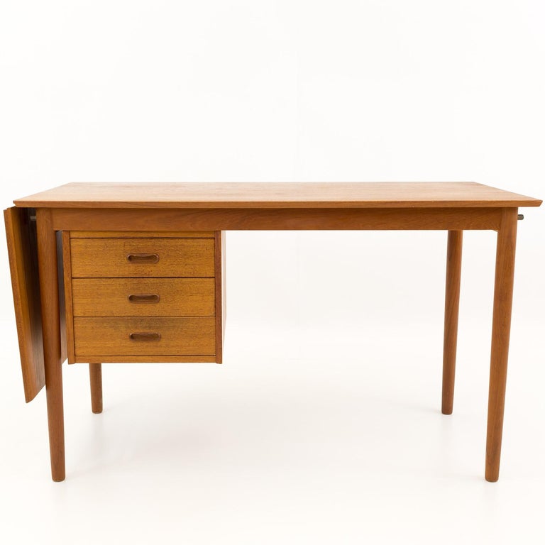 Arne Vodder Mid Century Danish Teak Drop Leaf Desk at 1stDibs