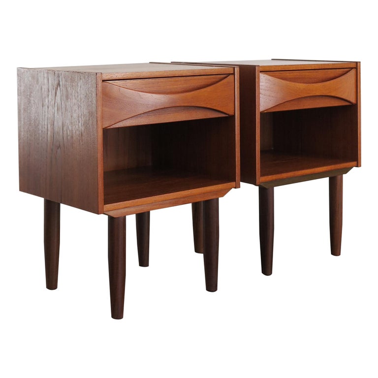 Arne Vodder Mid-Century Modern Design Scandinavian Teak Nightstands ...