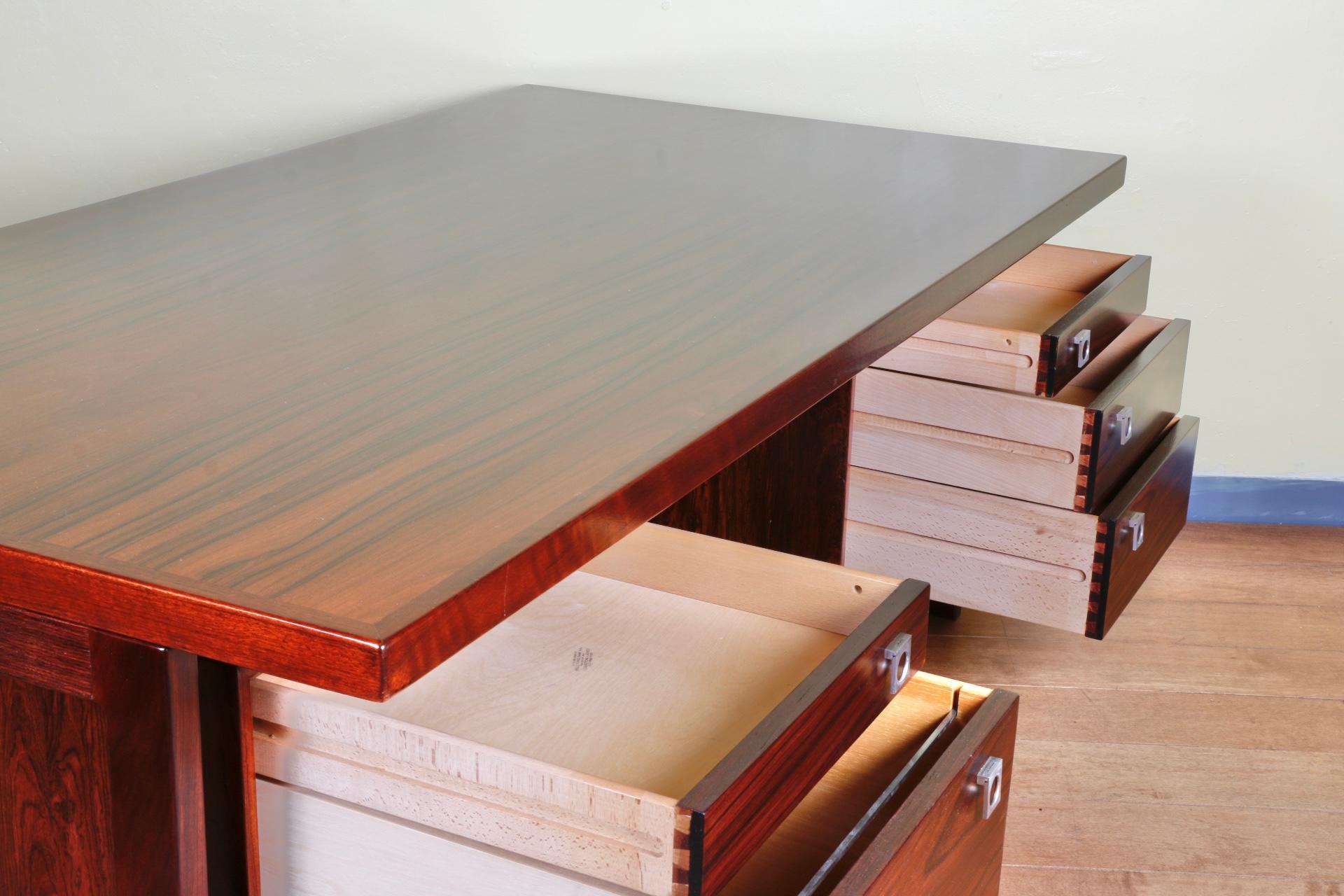 Arne Vodder Rosewood Executive Desk For Sale at 1stDibs