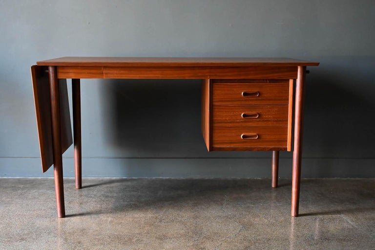 Arne Vodder Sliding Drawer Desk with Drop Leaf, ca. 1965 at 1stDibs