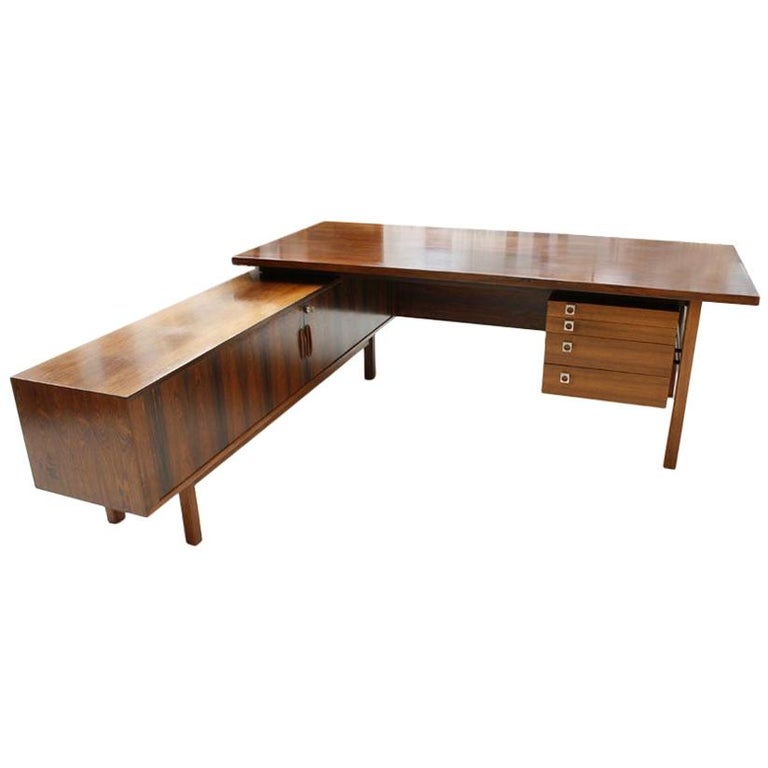 Arne Vodder Wood Drawers Sideboard Desk, Denmark, 1960 at 1stDibs