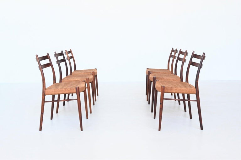 Arne Wahl Iversen Rosewood Dining Chairs Glyngore Stolefabrik, Denmark ...