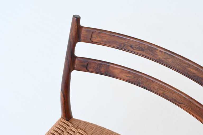 Arne Wahl Iversen Rosewood Dining Chairs Glyngore Stolefabrik, Denmark ...