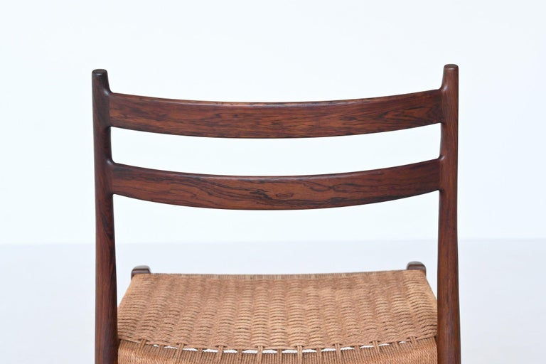Arne Wahl Iversen Rosewood Dining Chairs Glyngore Stolefabrik, Denmark ...