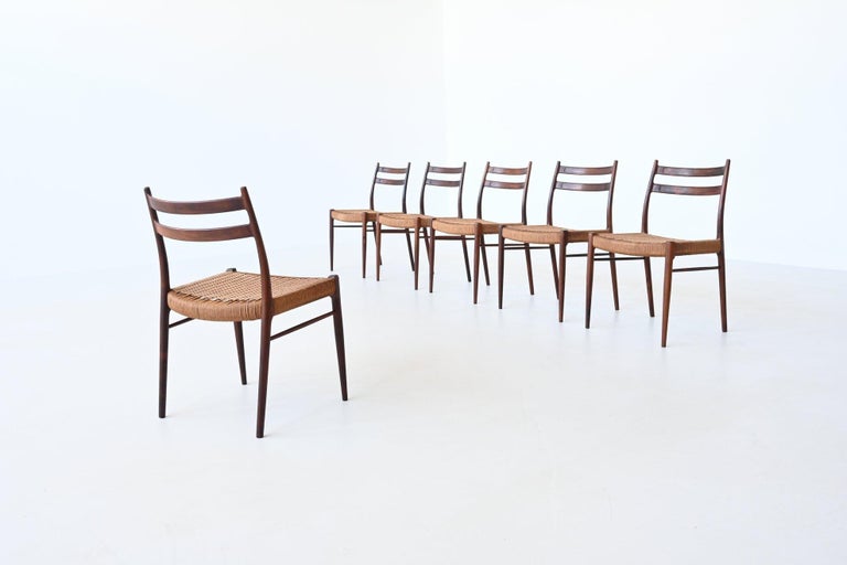 Arne Wahl Iversen Rosewood Dining Chairs Glyngore Stolefabrik, Denmark ...