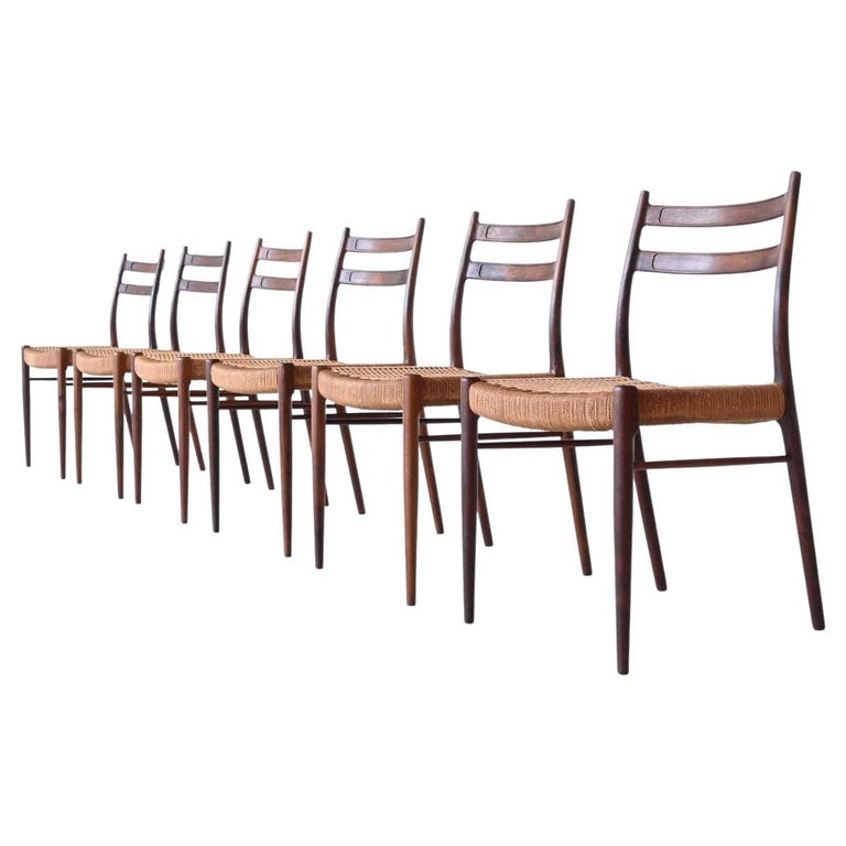 Arne Wahl Iversen Rosewood Dining Chairs Glyngore Stolefabrik, Denmark ...