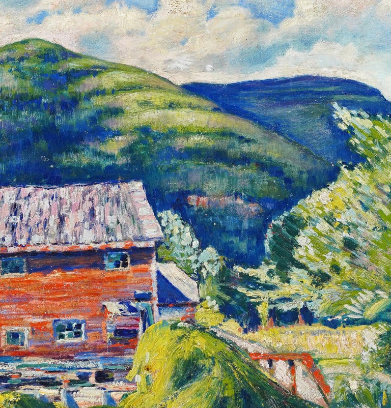 arnold brugger - Antique Signed Swiss Modern Mountain Landscape Framed ...