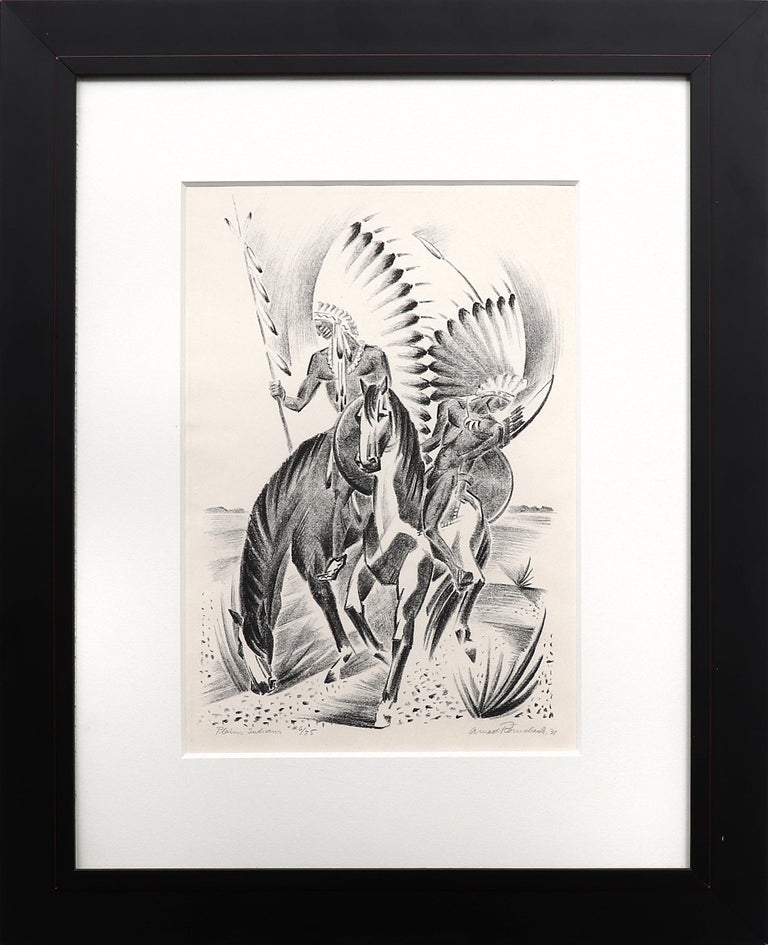 Arnold Rönnebeck - Framed 1930s Signed Lithograph 'Plains Indians' (6/ ...