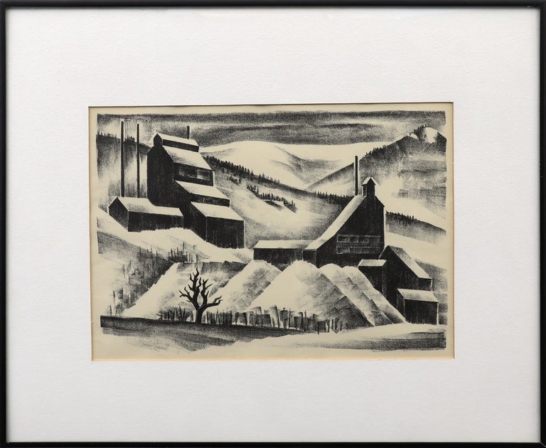 Arnold Rönnebeck - Mine Near Continental Divide, Black White Lithograph ...