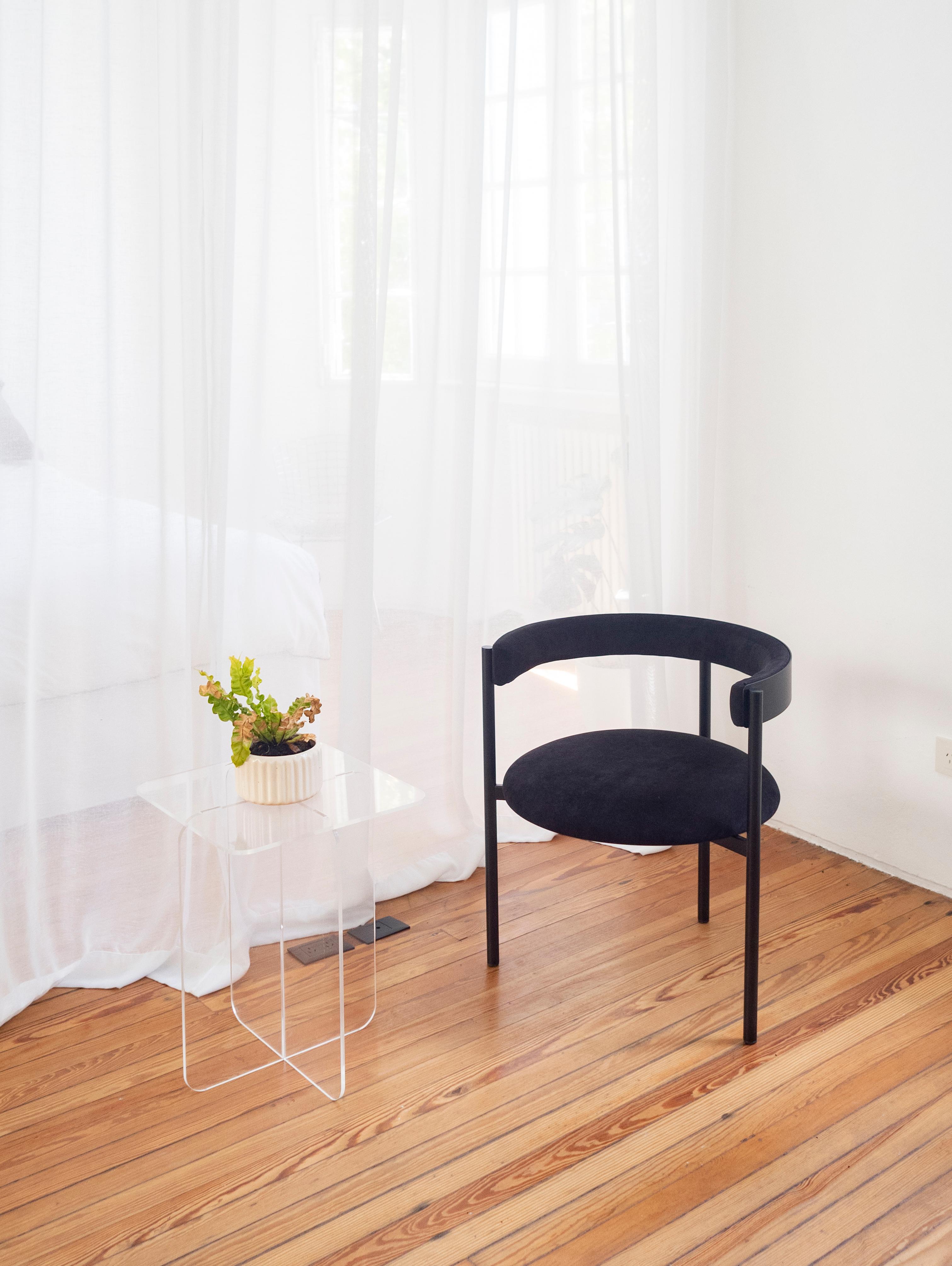 ARO Contemporary Chair in Steel and Velvet Upholstery by Ries For Sale ...