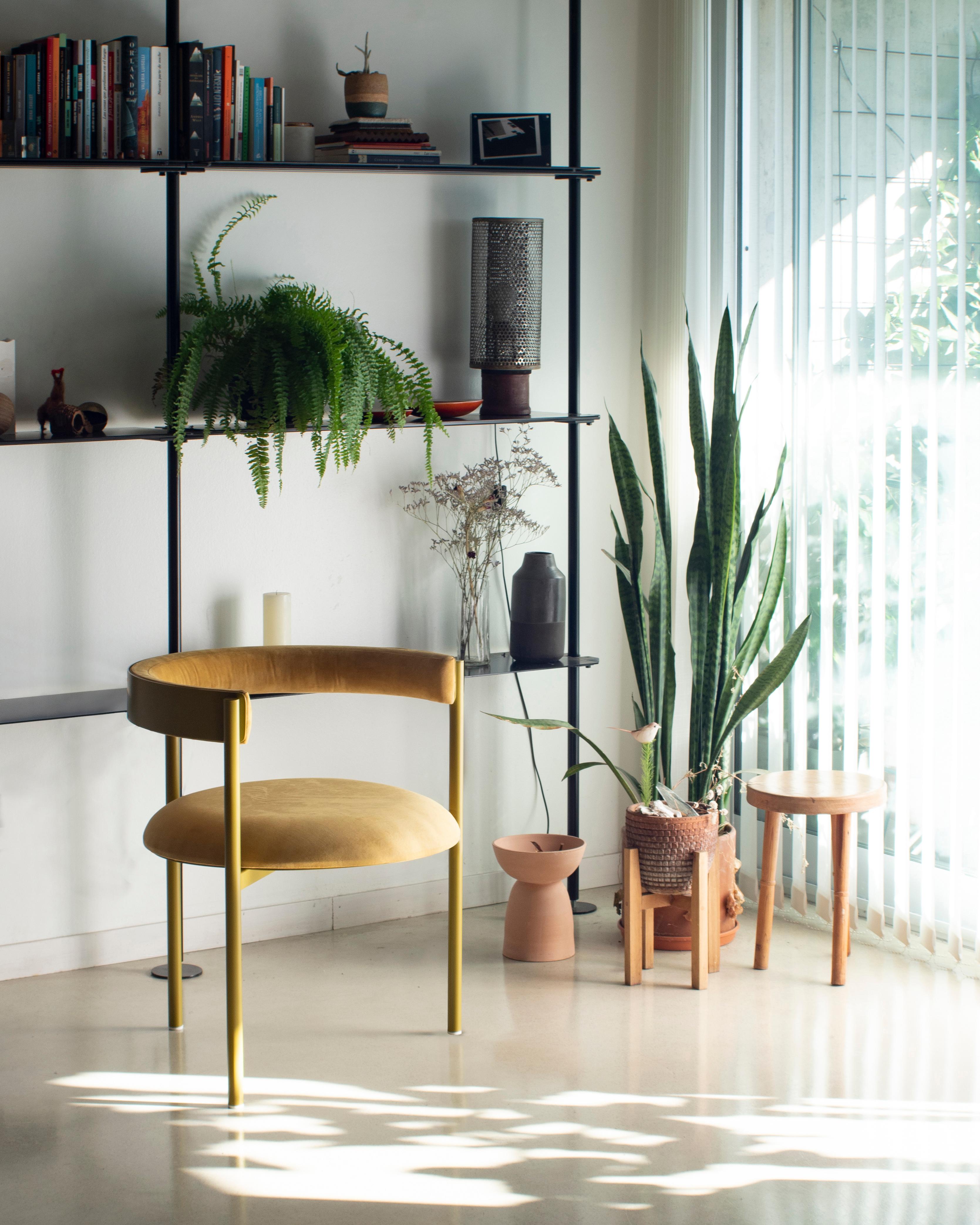 ARO Contemporary Chair in Steel and Velvet Upholstery by Ries For Sale ...