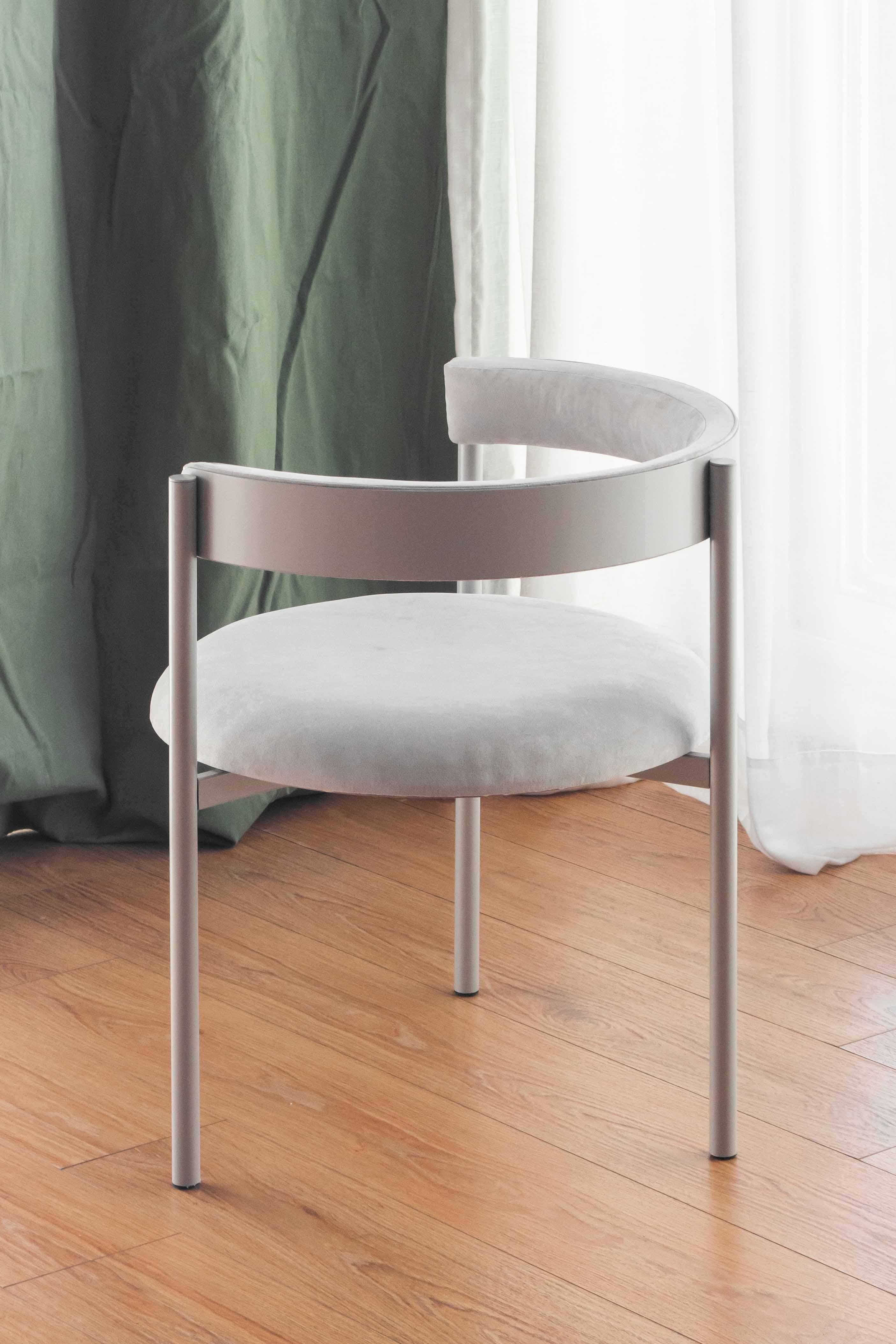 ARO Contemporary Chair in Steel and Velvet Upholstery by Ries For Sale ...