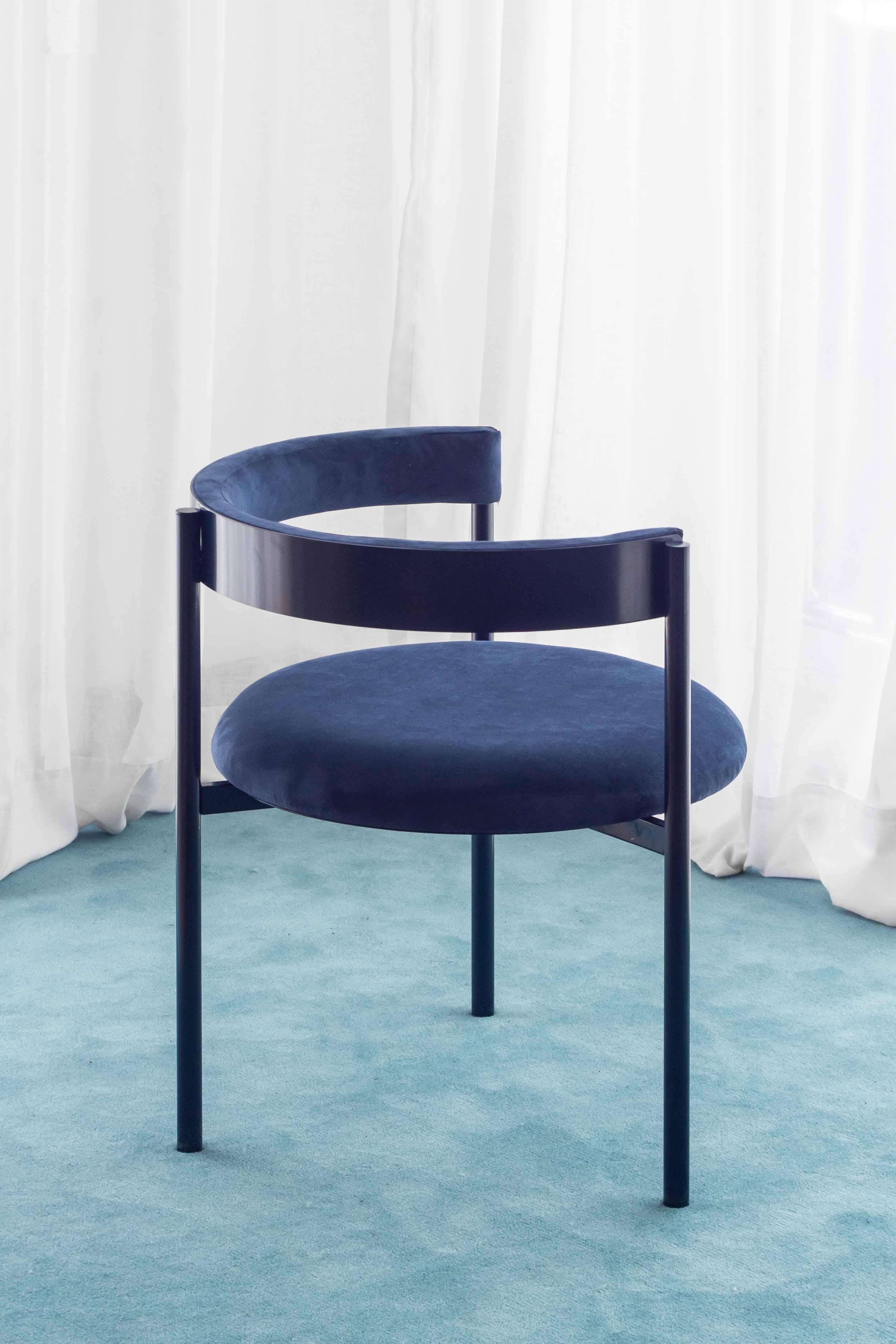 ARO Contemporary Chair in Steel and Velvet Upholstery by Ries For Sale ...