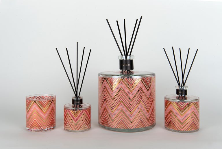 Aroma Diffuser Handmade in Italy Decorated with 24-Karat Gold and Pink ...