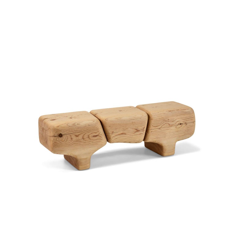 Banc sculptural en bois d'érable aromatique de Cedre de style ...
