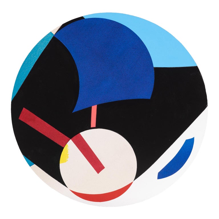 Aron Hill - "From The Garden #14" Round Abstract Painting with ...