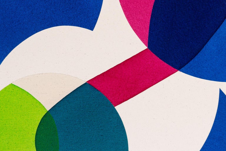 Aron Hill - "From The Garden #15" Round Abstract Painting with ...