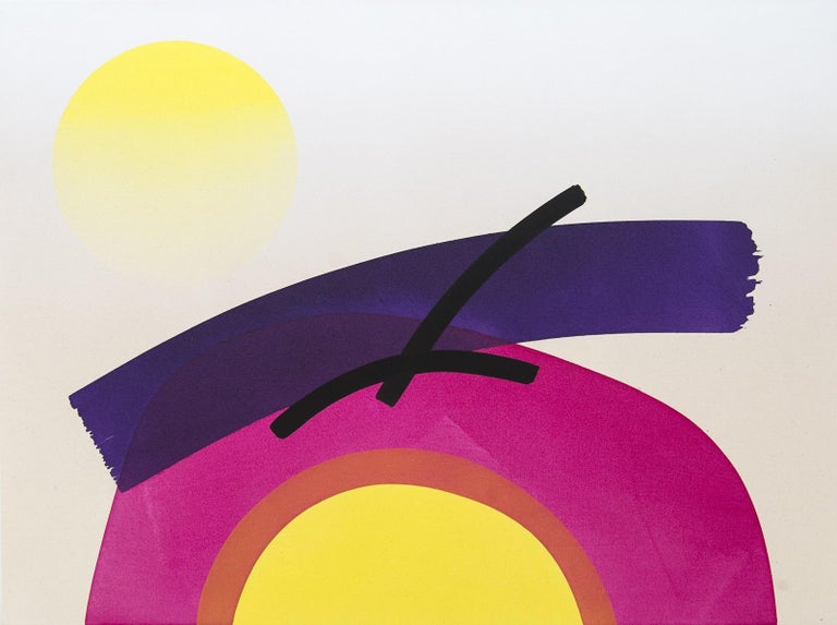 Aron Hill - Monument with Faded Sun No.2 - colorful, abstract shapes ...