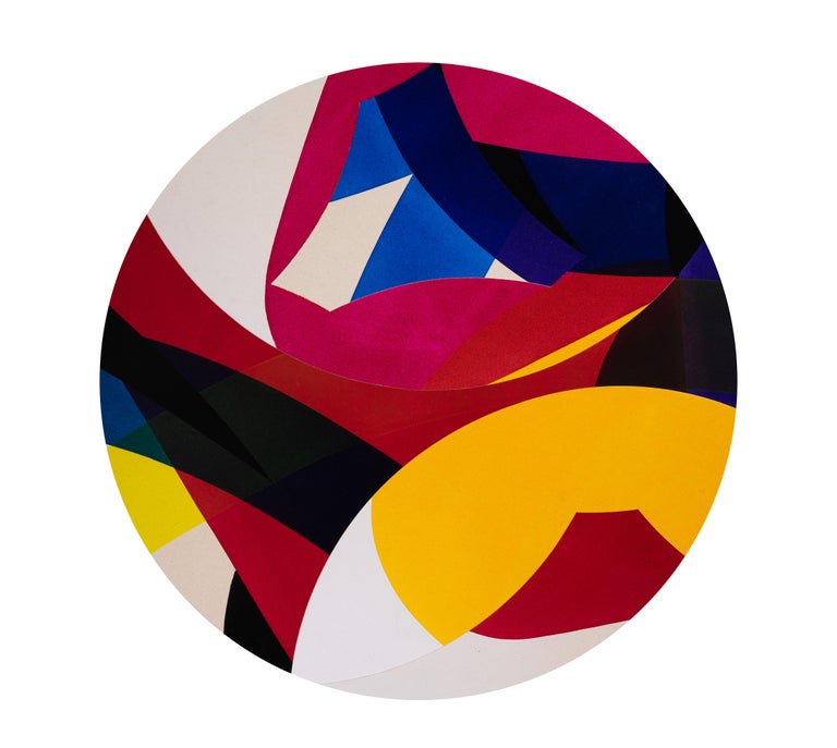 Aron Hill - "Objects That Wash Up On Shore #1" Round Abstract Painting ...