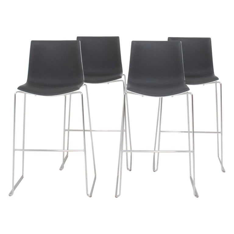 Arper by Antti Kotilainen Aava Grey and White Bar Stools, Set of 4 ...