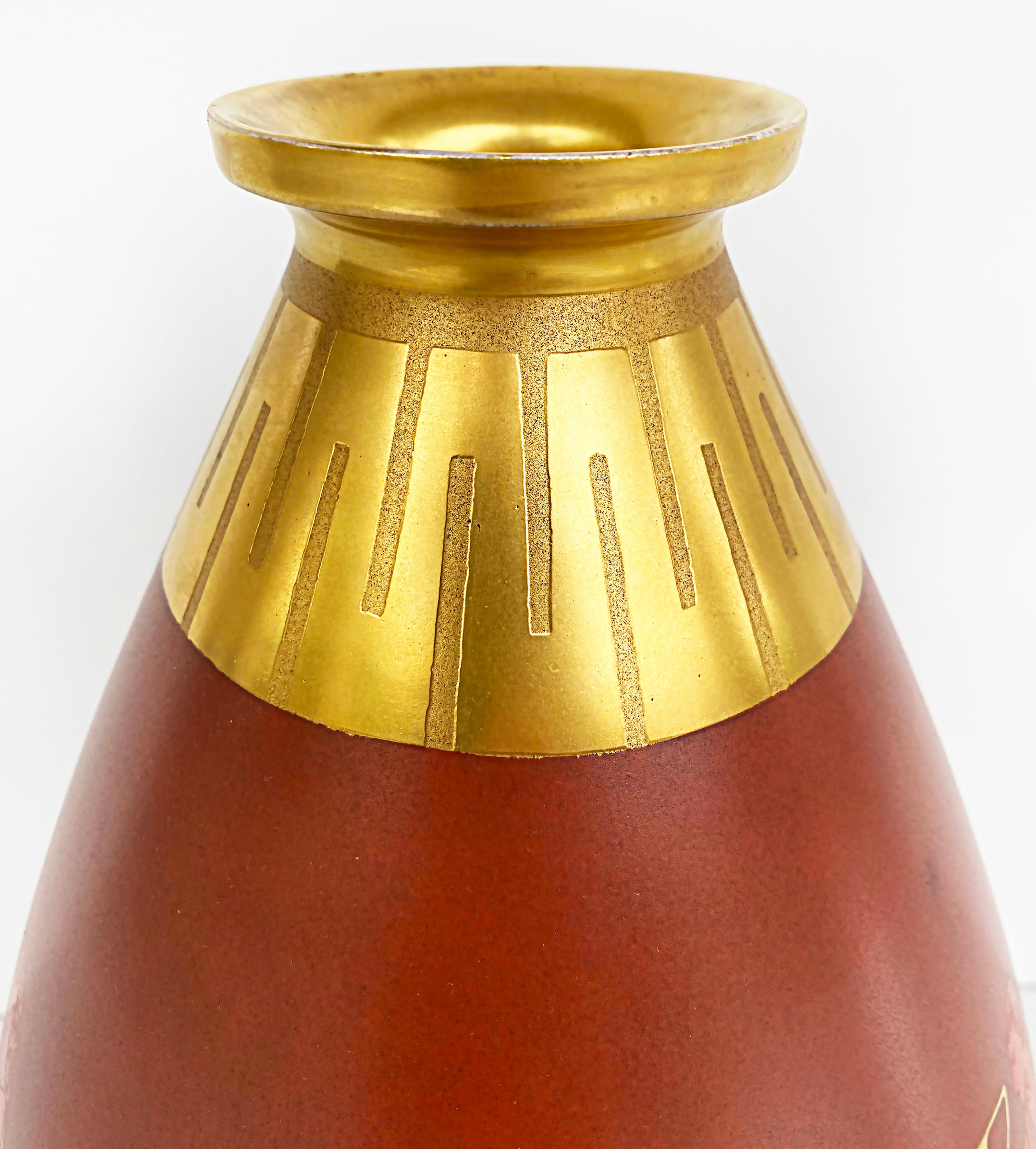 Arrigo Finzi Porcelain Greco-Roman Oro Zecchino Vase 24ct Gold 1950s ...