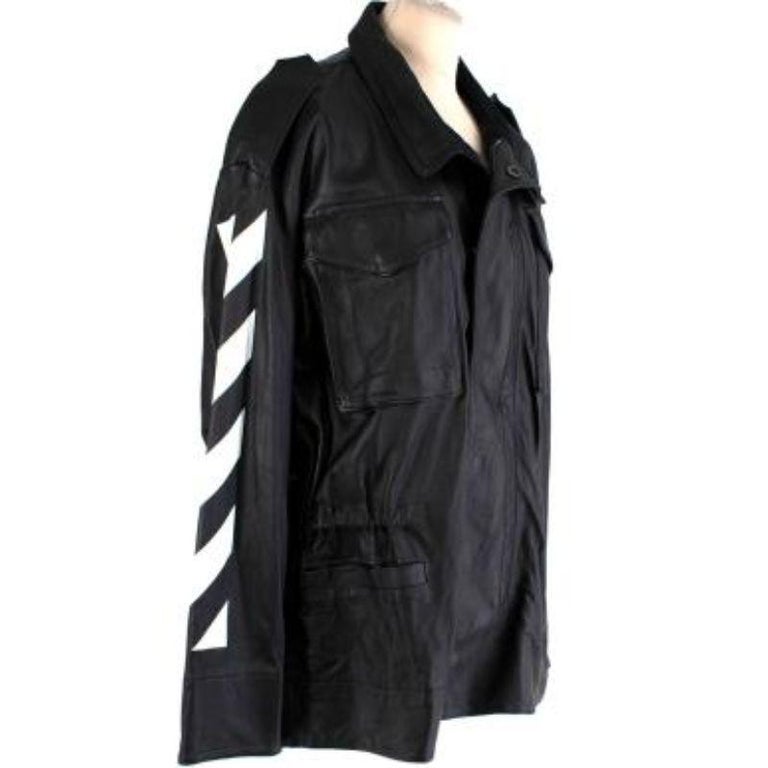 Arrow Print Drawstring Leather Jacket For Sale at 1stDibs