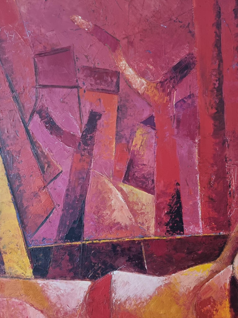 Arshak Nersisyan - In The Studio - Abstract Cubist Art Red Black Yellow ...