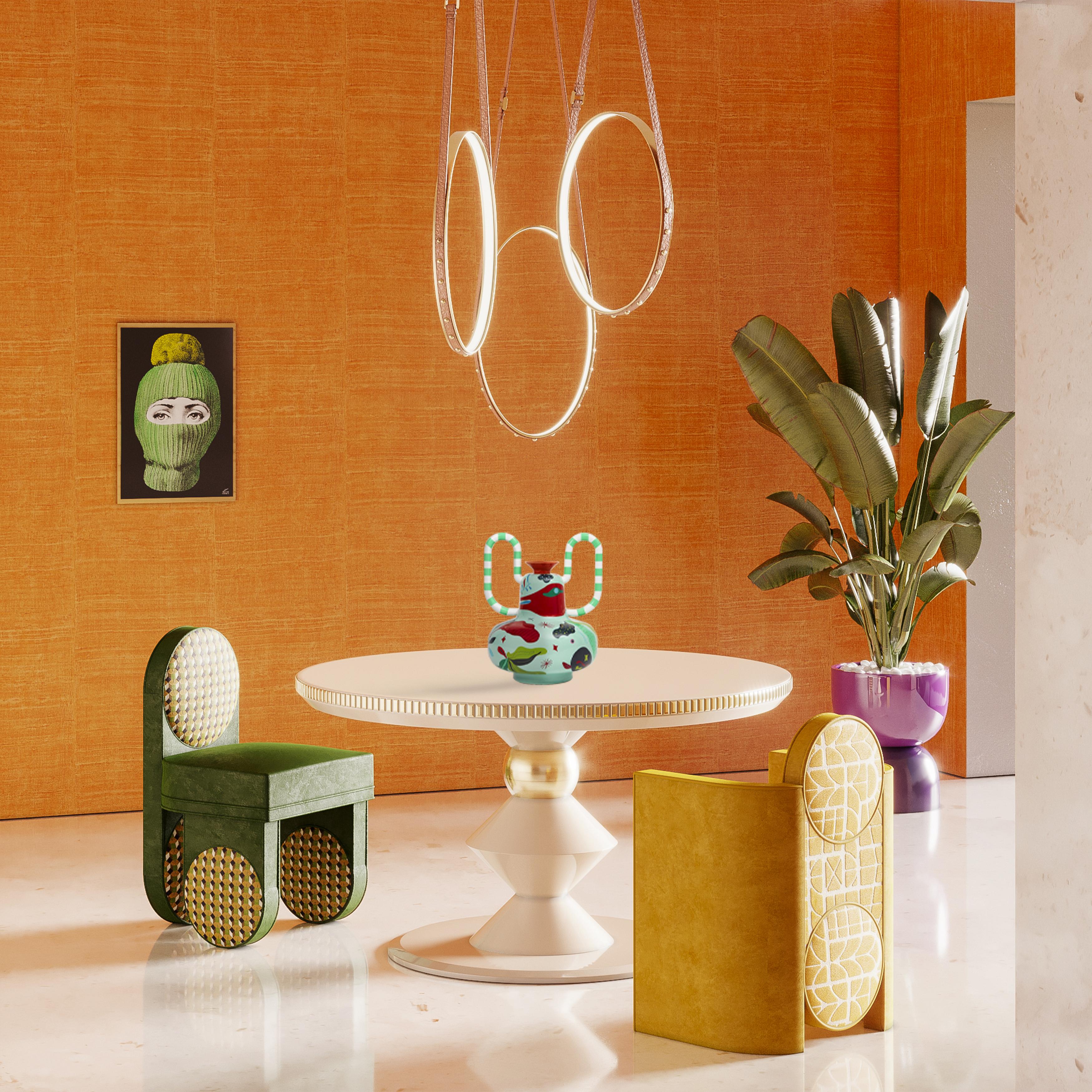 Arsty Fyoo Cher Dining Chair Velvet Brass Made in Portugal by Malabar For Sale at 1stDibs