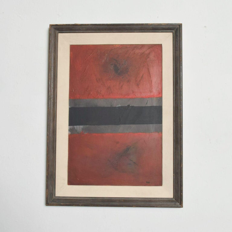 1960s Modern Red Painting Artwork by Vicente Rojo, Abstract Oil on ...
