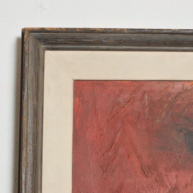 1960s Modern Red Painting Artwork by Vicente Rojo, Abstract Oil on ...