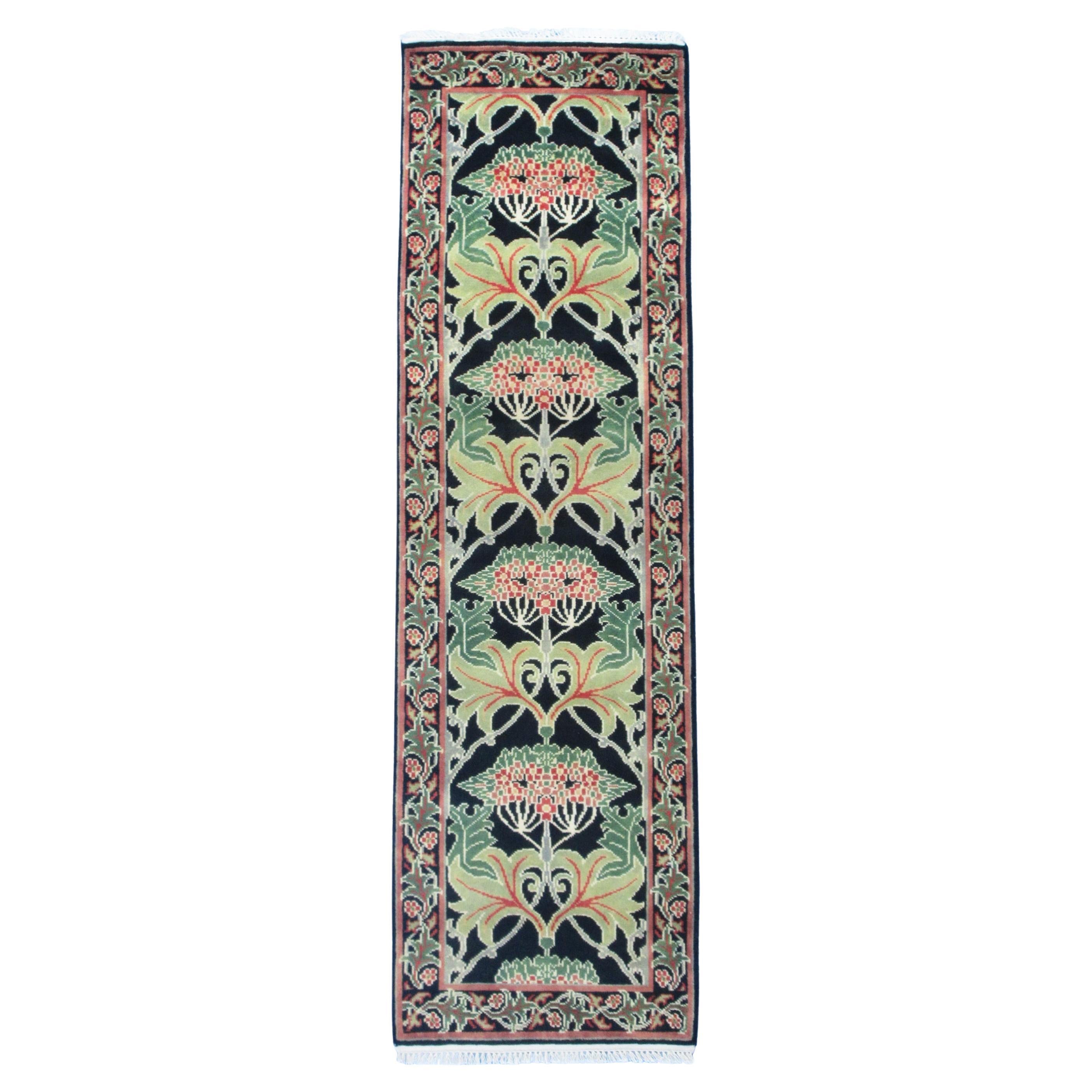 William Morris Hand-Knotted Arts and Crafts Runner For Sale at 1stDibs