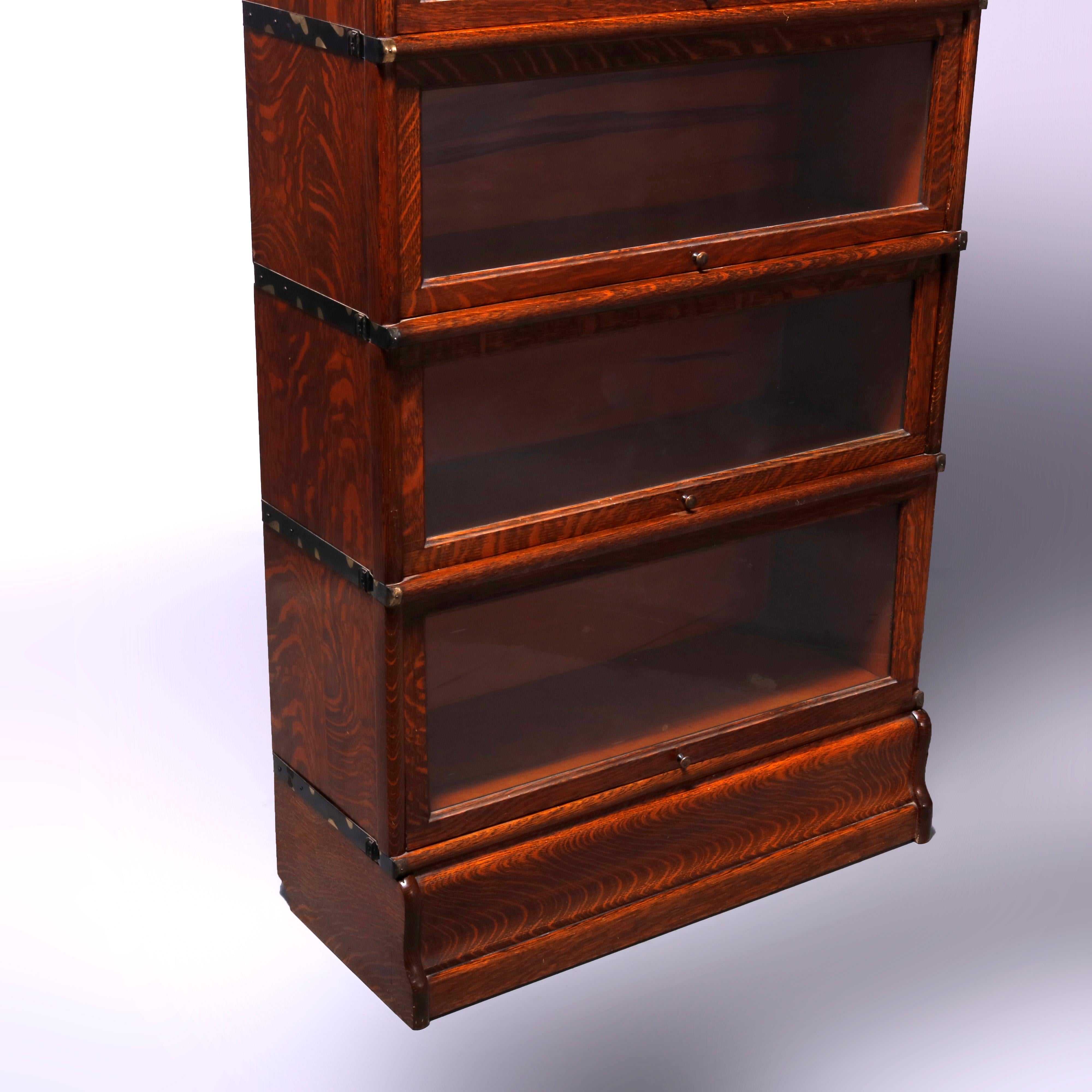 Art and Crafts Mission Oak Globe Wernicke Stack Barrister Bookcase, c1910 at 1stDibs