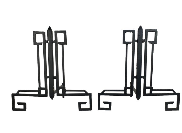 Art Decco Fireplace Andirons For Sale at 1stDibs